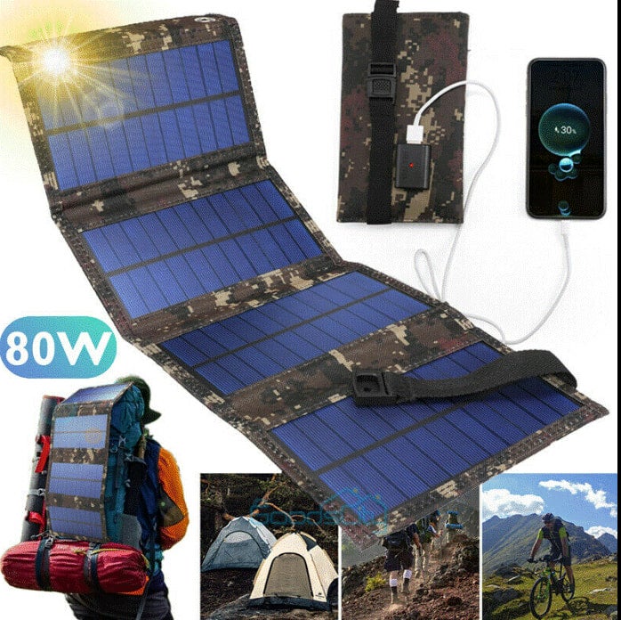 80W USB SOLAR PANEL Folding Power Bank | Samba Tree
